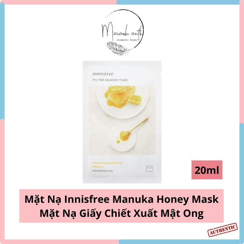 Innisfree Manuka Honey Mask Honey My Real Squeeze Mask EX Moisturizes and Restores Skin 20ml ...