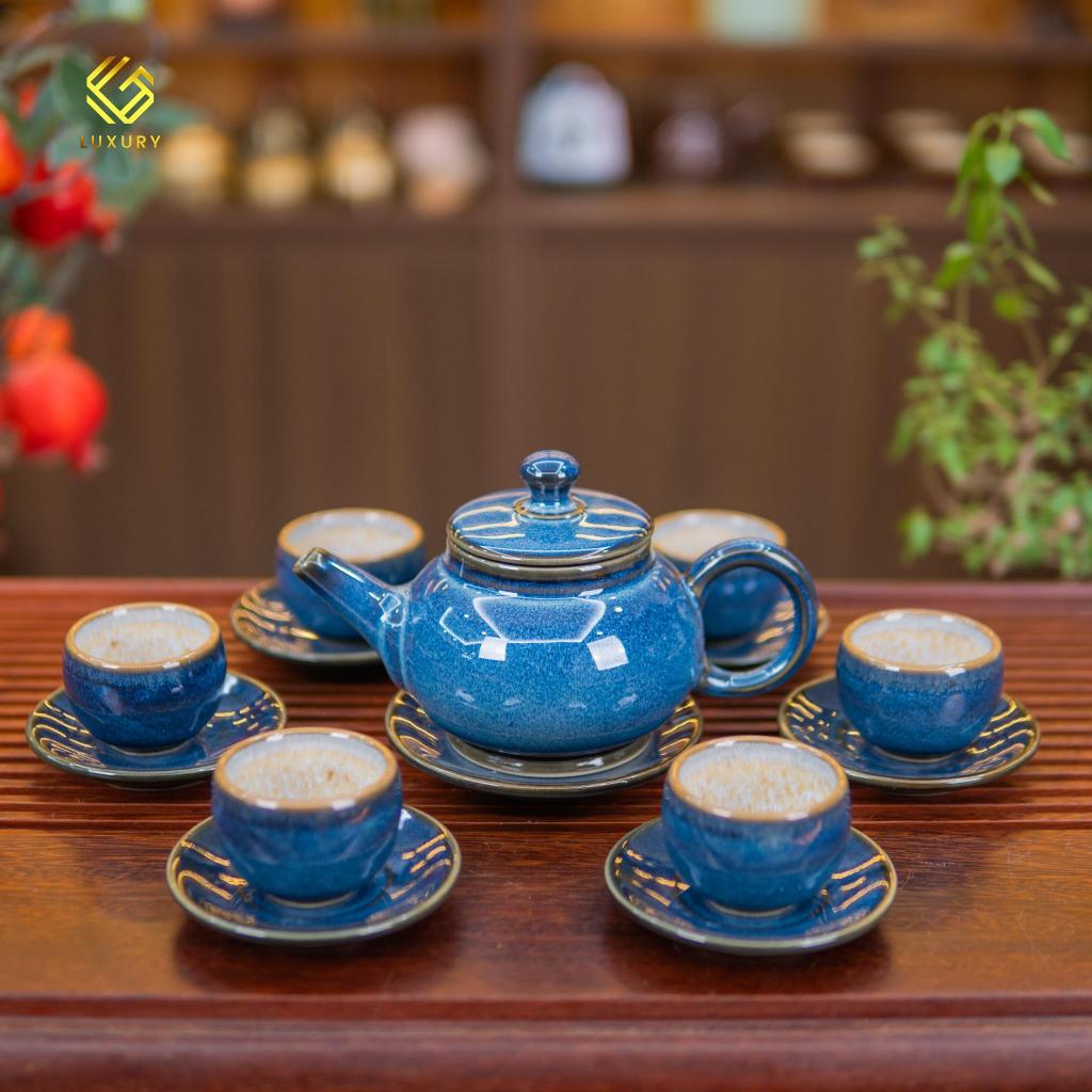 Tan Quyen Fire Green Ray Tea Set by Artisan Trinh Yen - Bat Trang Tea ...