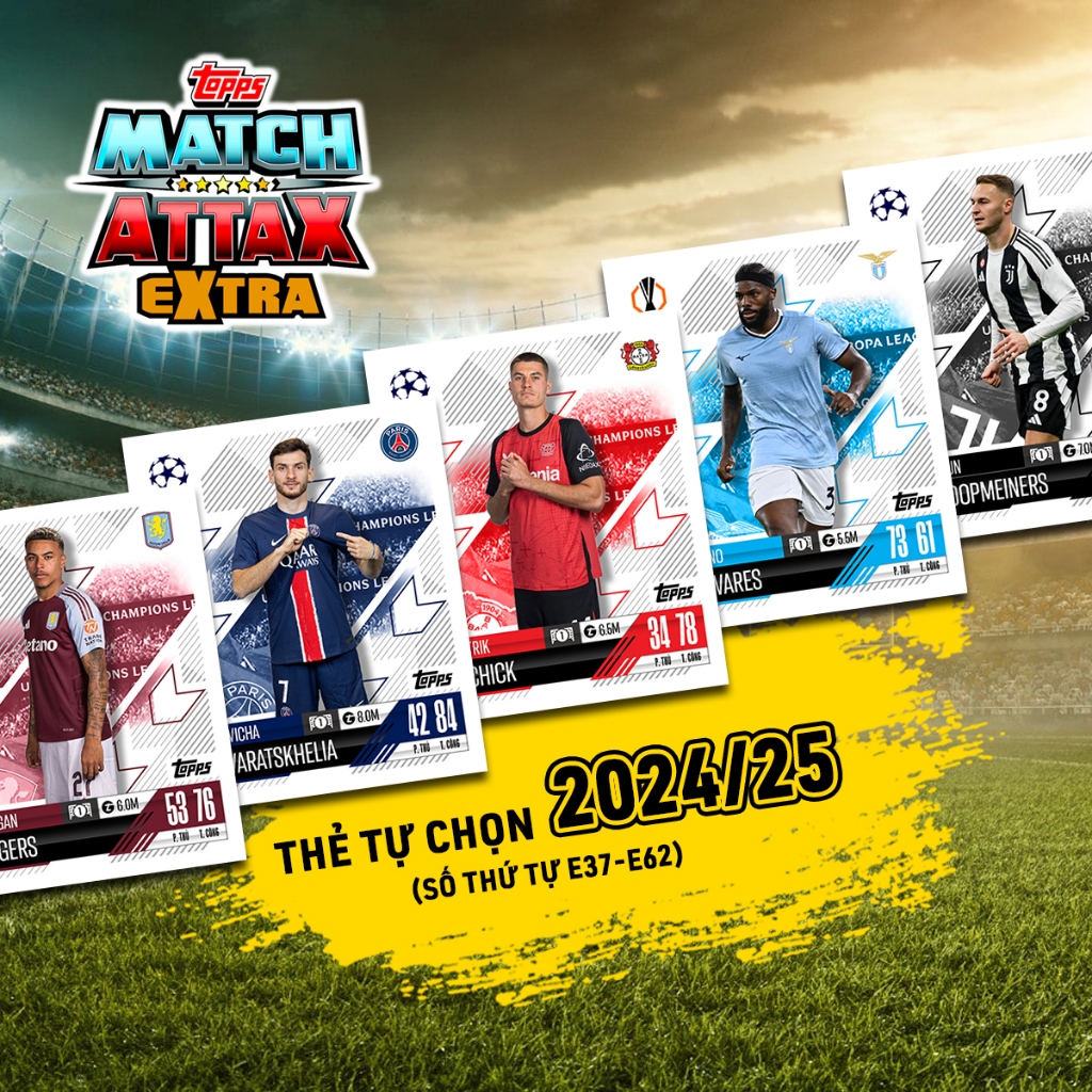 Player Card Printed Match Attax Extra 2024-25 Optional (STT E37-E63 ...