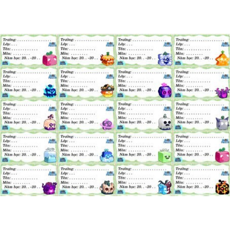 Blox fruits notebook labels 60 different images/blox fruits stickers ...