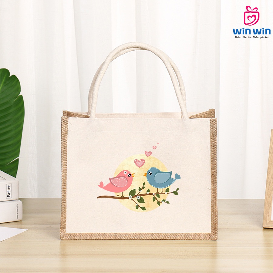 Winwin Jute box bags in many sizes and colors printed with collection ...