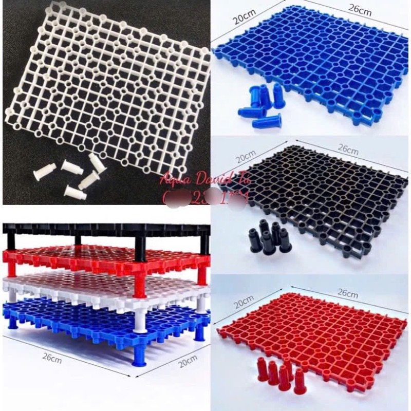 Plastic blister lining the bottom of the lower filter tank, over ...