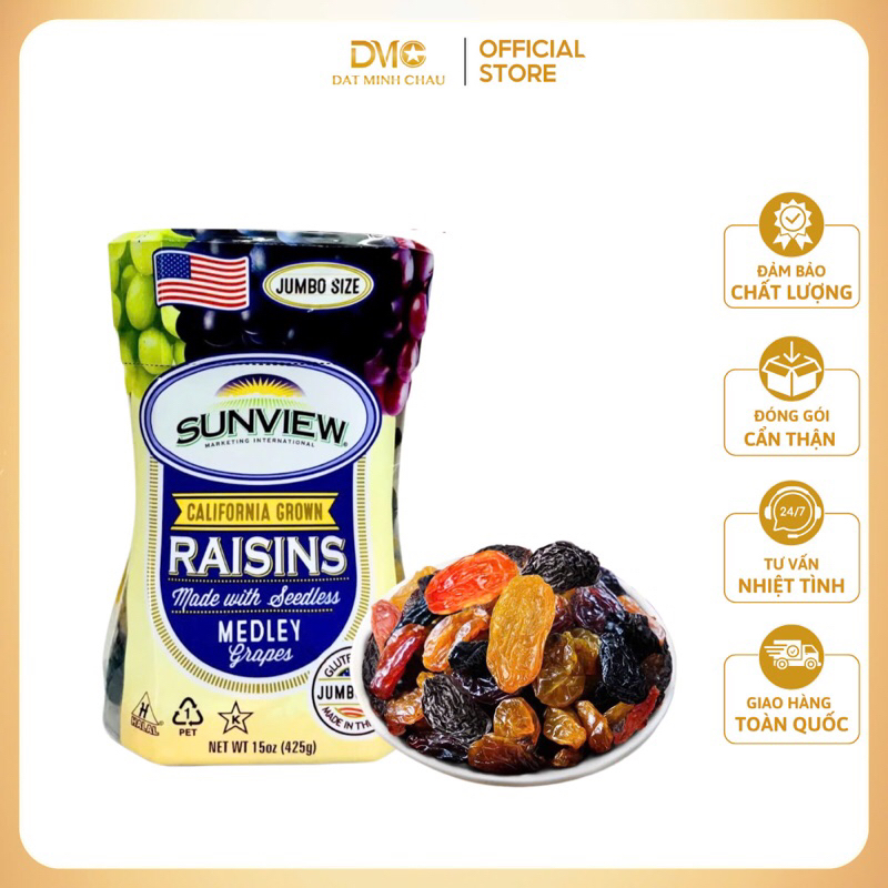 Sunview Raisins Mix 3 Types of Black Grapes Red Grapes Yellow Grapes ...
