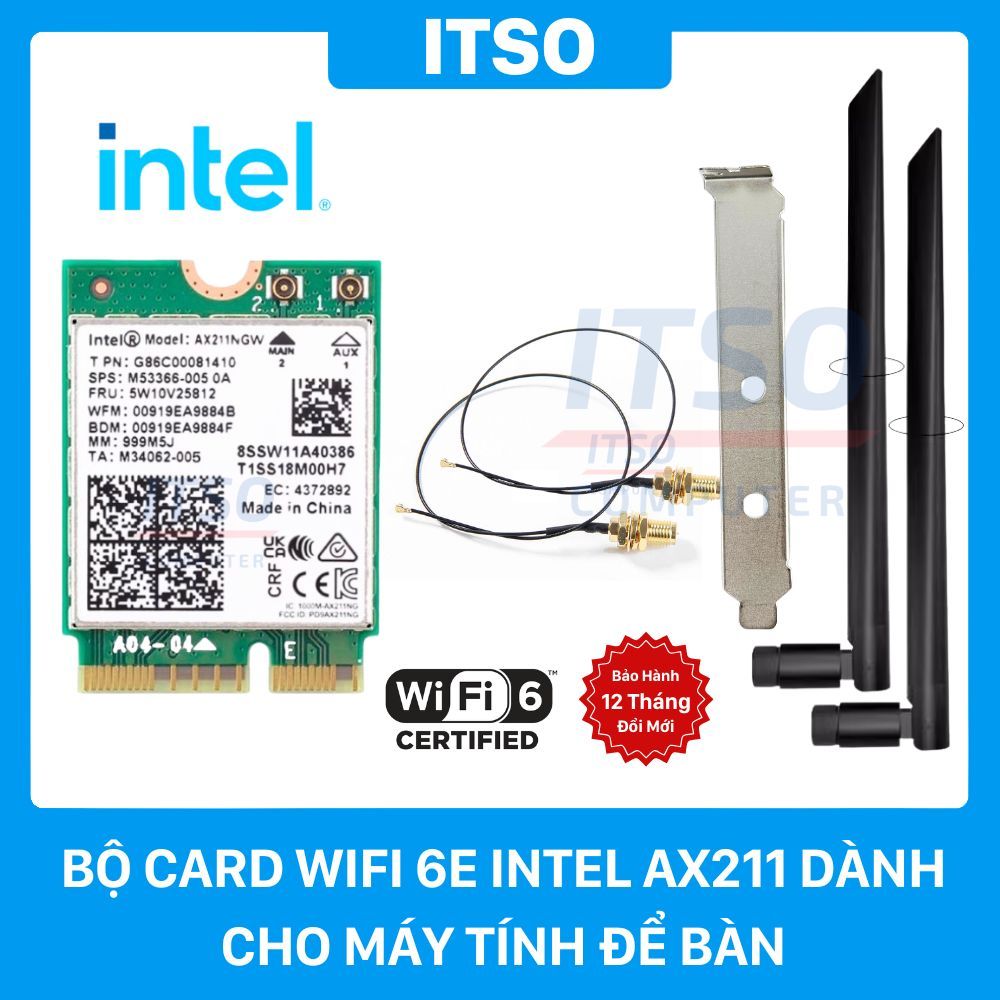 Ax211 6E Intel M2 Wifi Card Set for Desktop Computers Using Intel CPU ...