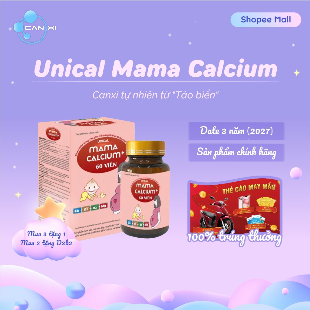 Unical Mama Calcium helps supplement Calcium, Vitamin D3K2, Iron for ...