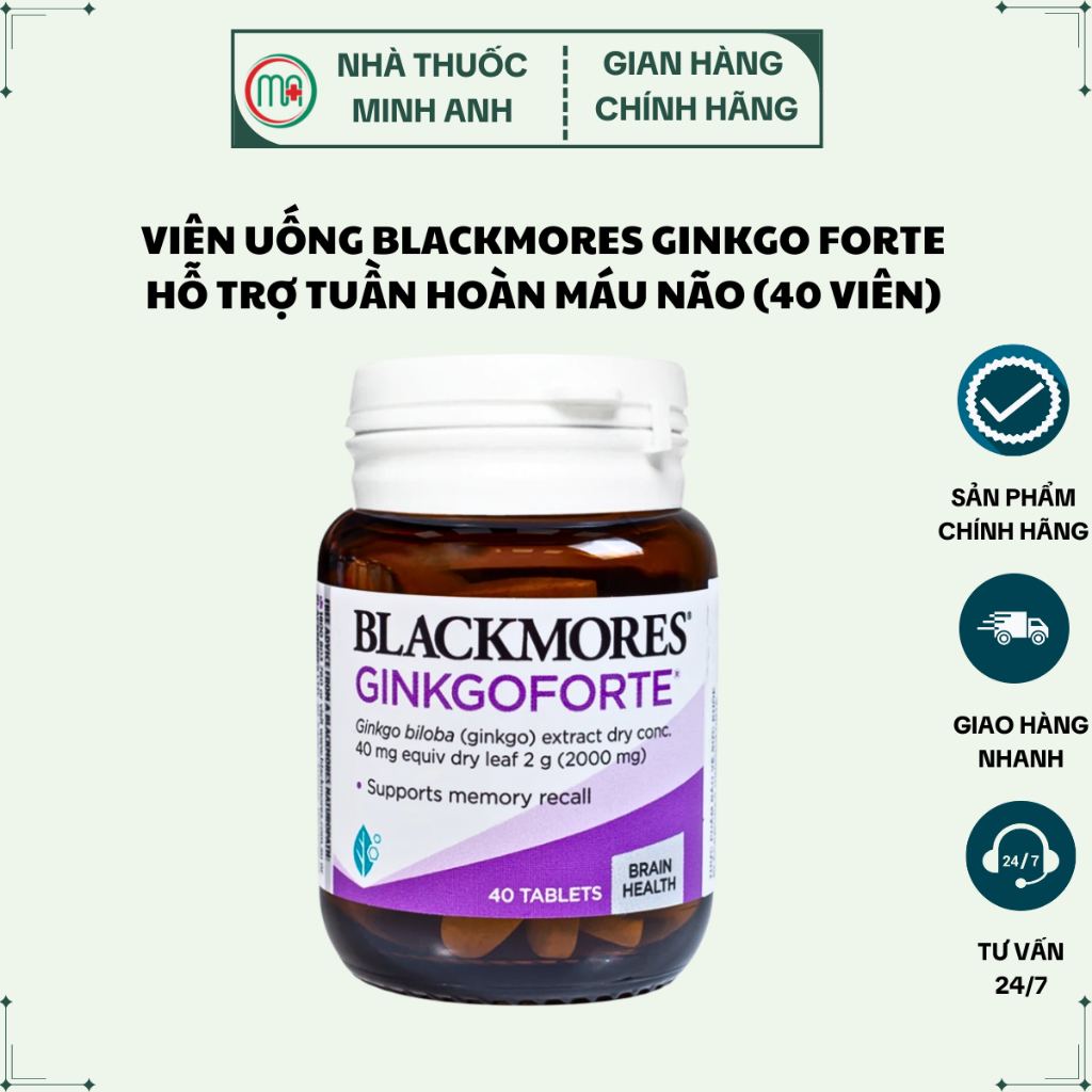 Blackmores Ginkgo Forte pills to support cerebral blood circulation (40 ...