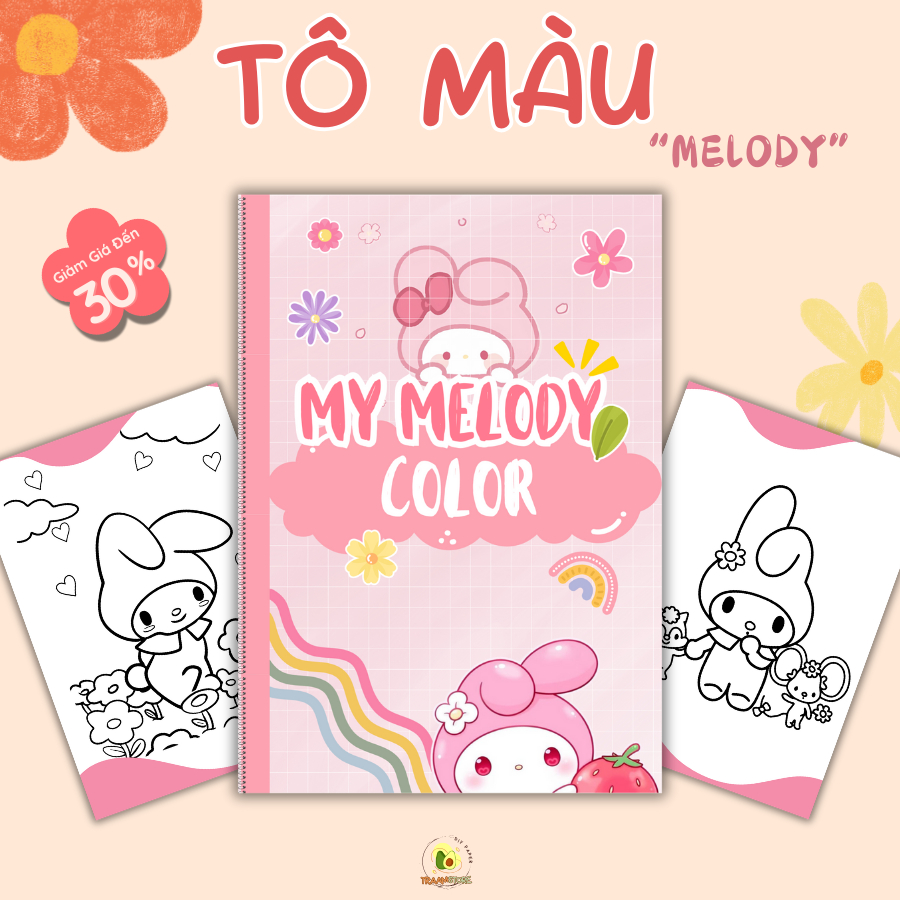 Lovely "My Melody" baby coloring book, Cute pink coloring book, Crafts ...