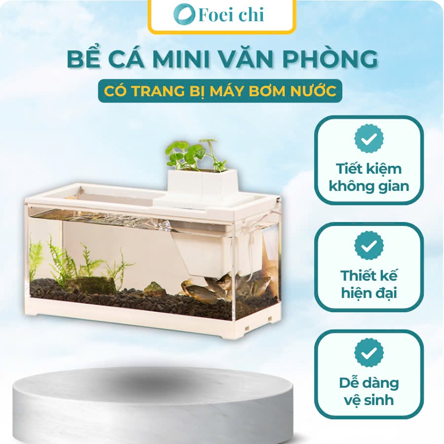 Nago mini fish tank with water pump, office desktop fish tank, Water ...