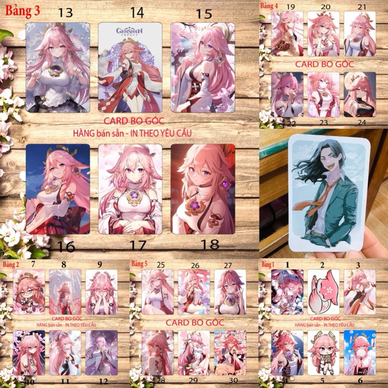 Yae Miko Genshin impact card 6 different corner cards/ Yae Miko Genshin impact rounded corner ...