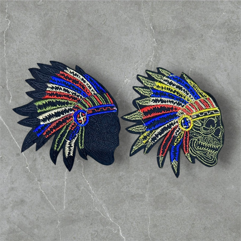 Embroidered aboriginal skull 11cm. heat ironing sticker l | Shopee Malaysia