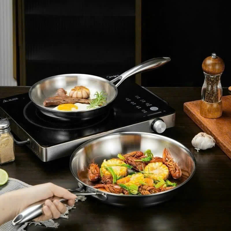 Misu Louis Instant Cast Stainless Steel Pan for Multi-Purpose Frying ...