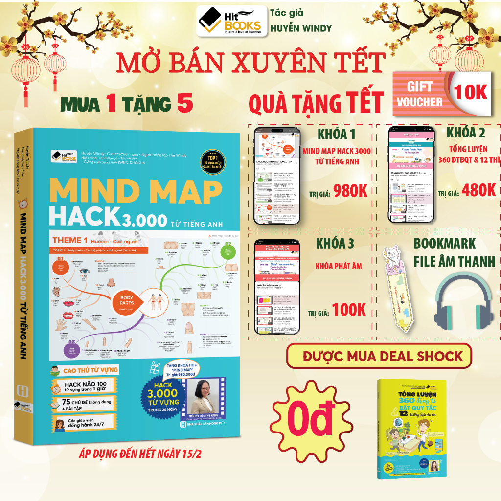 Mindmap HACK 3000 English Vocabulary Book, mind map to learn vocabulary easily (Combo/odd ...