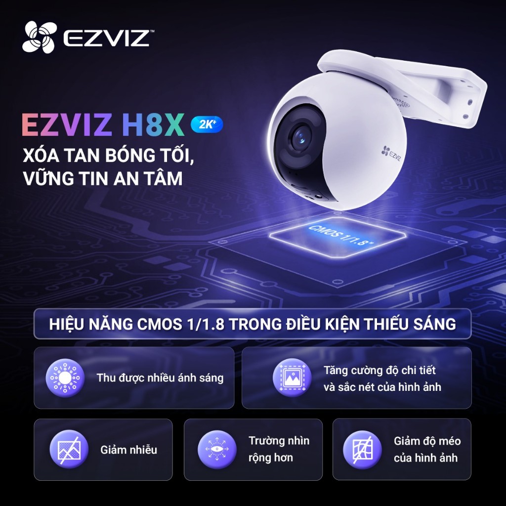 Ezviz H8X 4MP Wifi Camera Super Sensitive Bright, Full Color, 360 ...