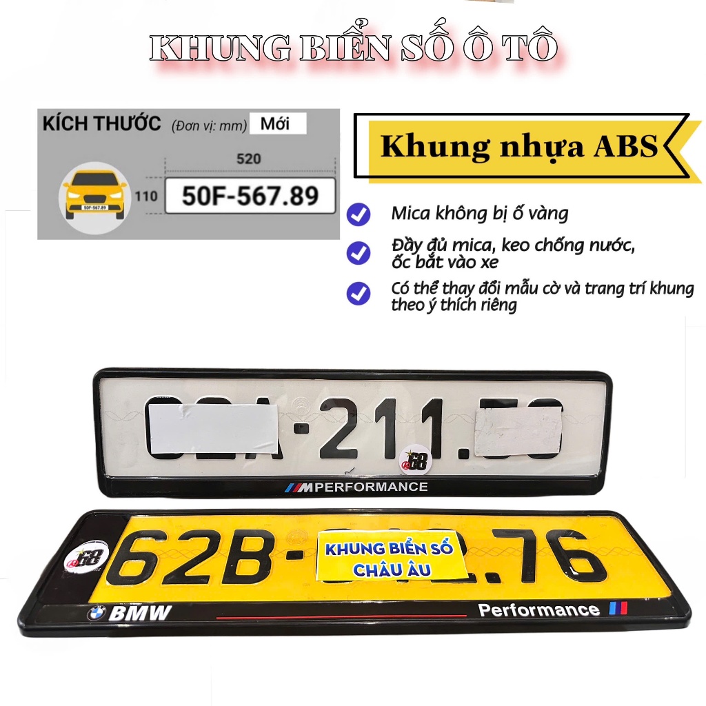 BMW Car License Plate Frame for new long license plate with ABS plastic ...