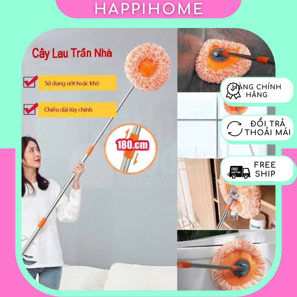 Ceiling broom, HAPPIHOME ceiling broom 180cm long, 360 degree rotation ...