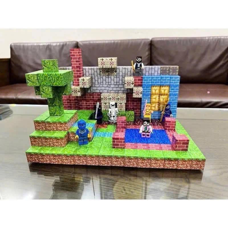 Set of 50 minecraft building magnet lego blocks | Shopee Malaysia