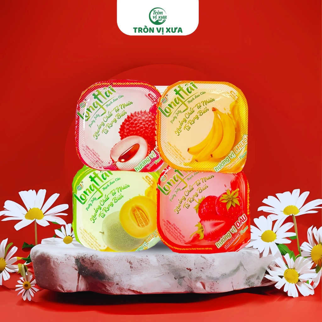 Long Hai Jelly Fruit Flavor Blister of 4 cups - 90g/cup | Full of ...