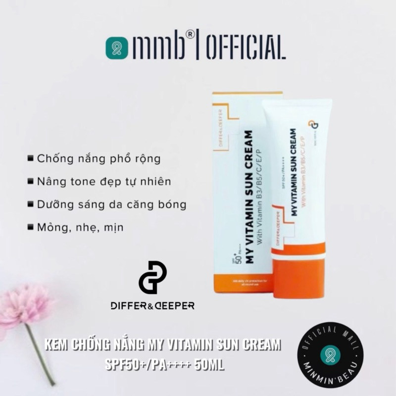 [DIFFER&DEEPER] My Vitamin Sun Cream SPF 50+/PA++++ 50ml naturally enhances beautiful tone ...