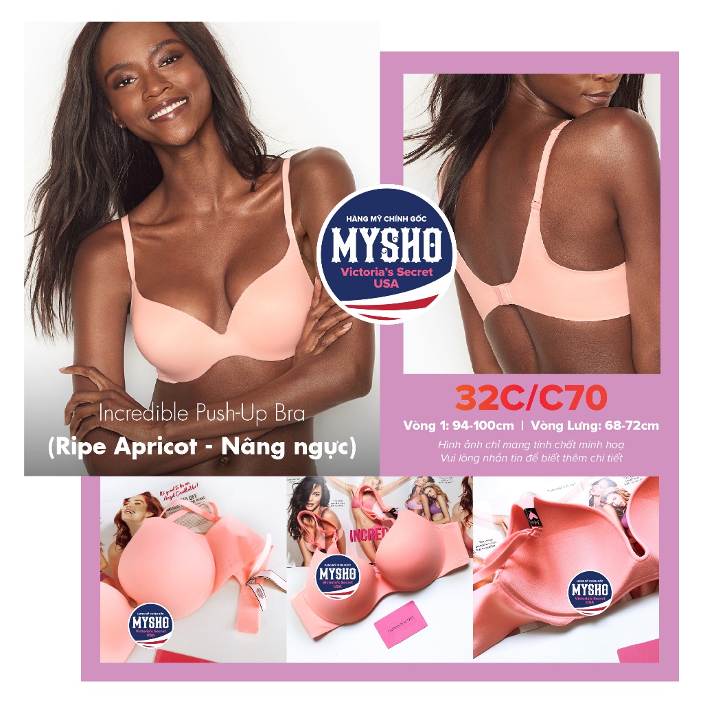 32c/c70 - Incredible Push-up bra, Apricot pink, Ripe Apricot - Victoria's Secret USA | Shopee ...