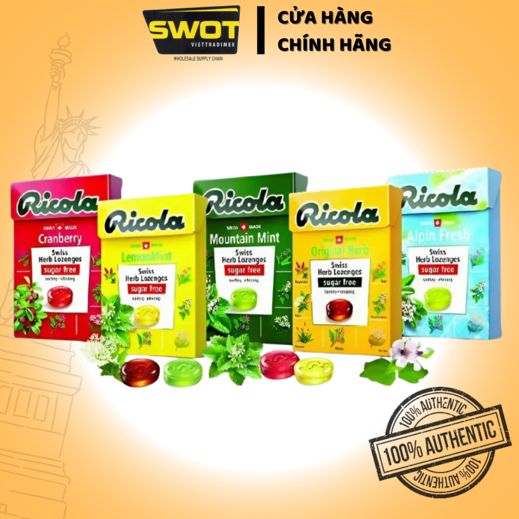 Ricola Swiss cough lozenges 40g, herbal lozenges, effective cough relief, no sugar ...