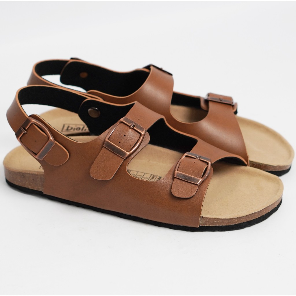 Unisex men's and women's office sandals with PU leather rice husk sole - PU02 | Shopee Malaysia