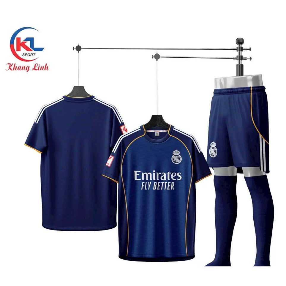 Real blue away football kit with sesame elastic KL 2026 | Shopee Malaysia
