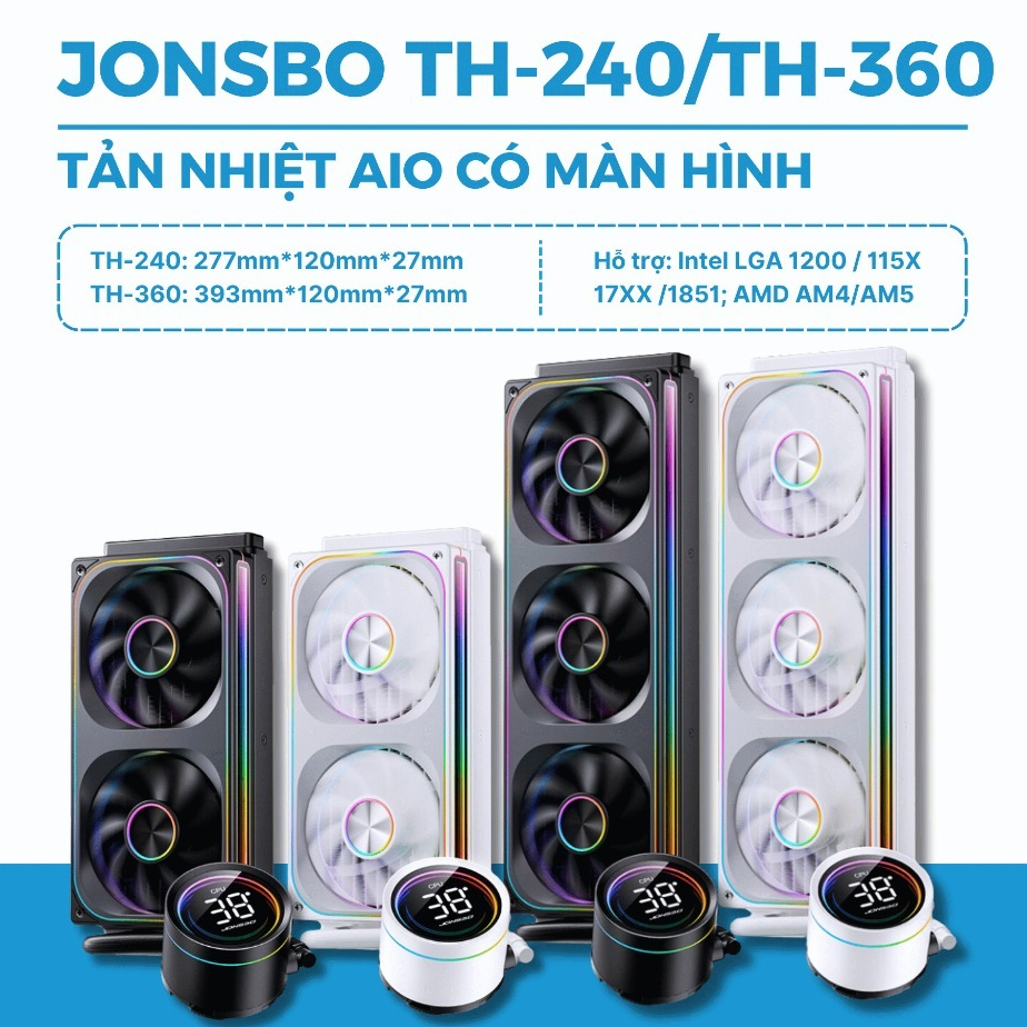 Jonsbo TH-240 TH-360 AIO Water Cooler with Integrated ARGB Led Fan ...