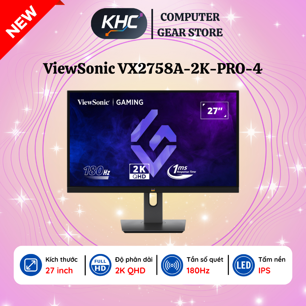 ViewSonic VX2758A PRO-4 Monitor 27inch IPS QHD 180Hz 1ms HDR thin bezel ...