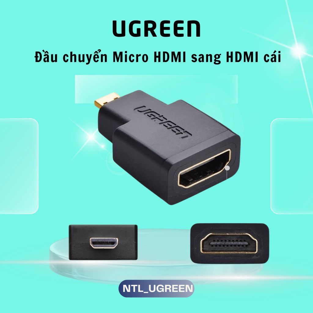 Micro HDMI to HDMI Ugreen Adapter Micro HD Male to HDMI FeMale | Shopee ...