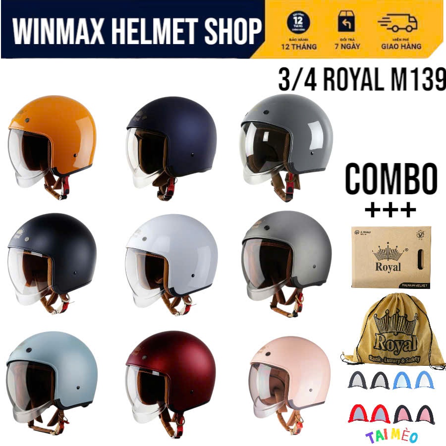 ROYAL HELMET Helmets 3/4 M139 And ASIA 3/4 MT08 Motorcycle HELMET Brand ...