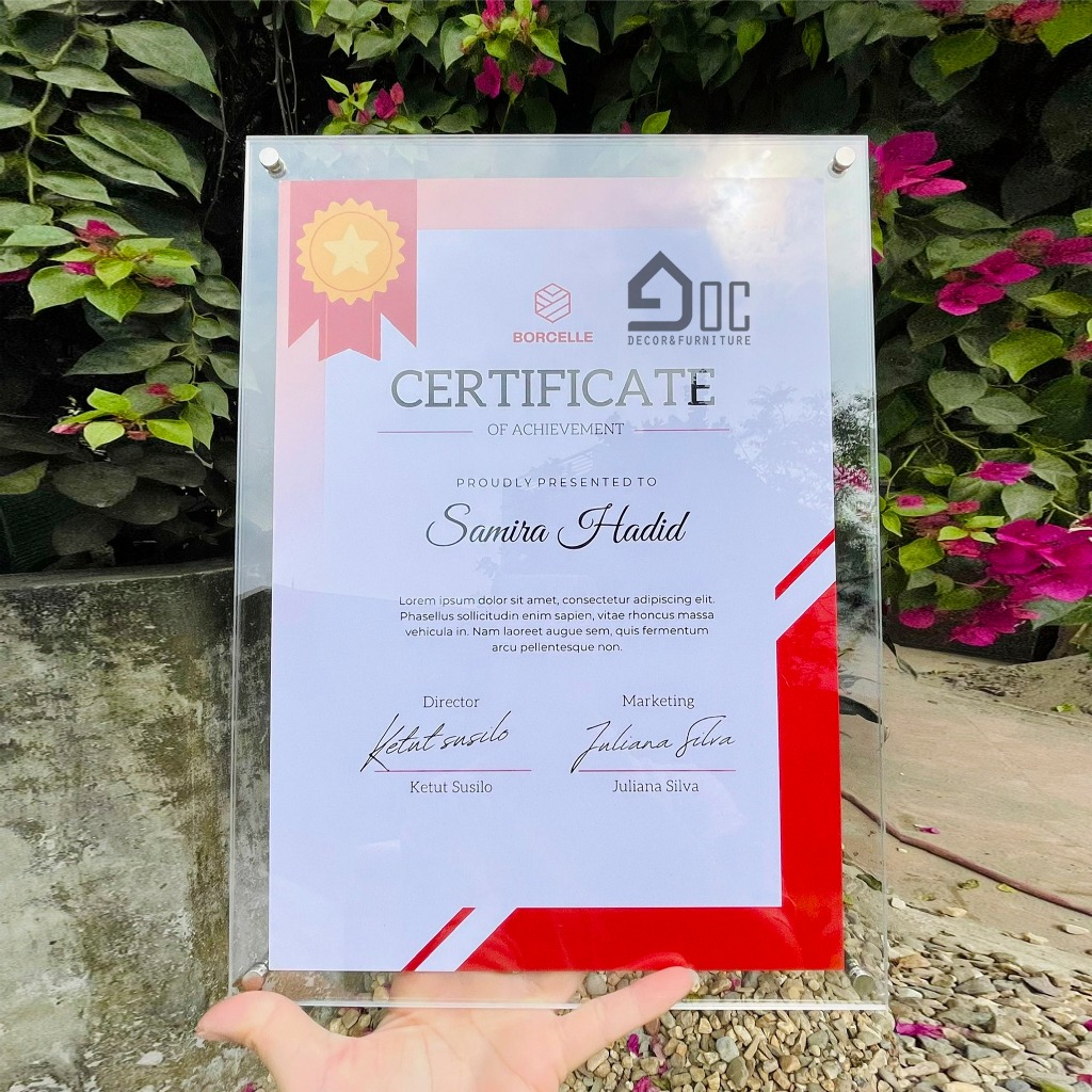 Transparent tabletop A4 mica certificate frame, acrylic mica material ...