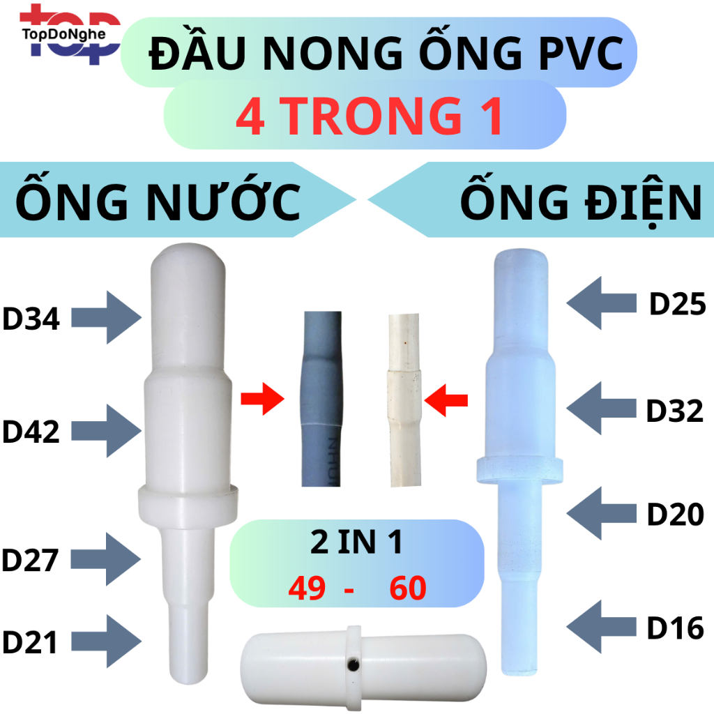 Multi-sized PVC pipe expander 3,4 In 1 electrical and water pipes 21,27 ...