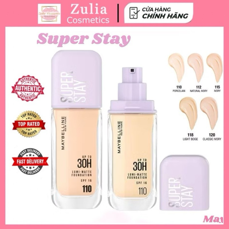 Maybelline Superstay Lumi Matte Highlighting Foundation 30H 35ml Purple ...
