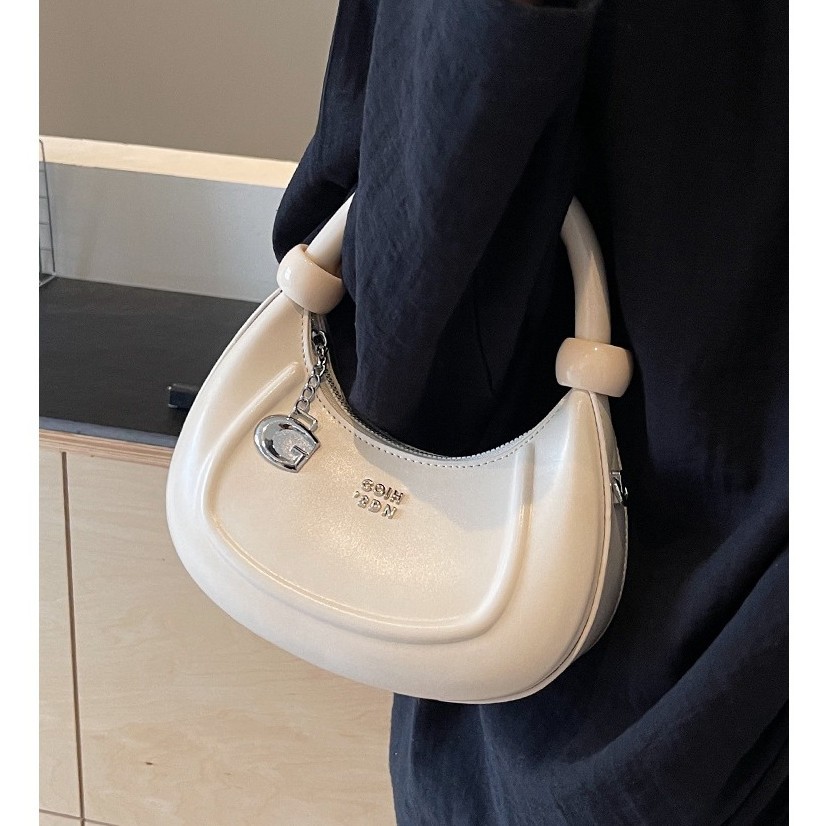 Chio Women's Handbag Mini Curved Gourd Shape 20cm Luxurious Smooth PU ...