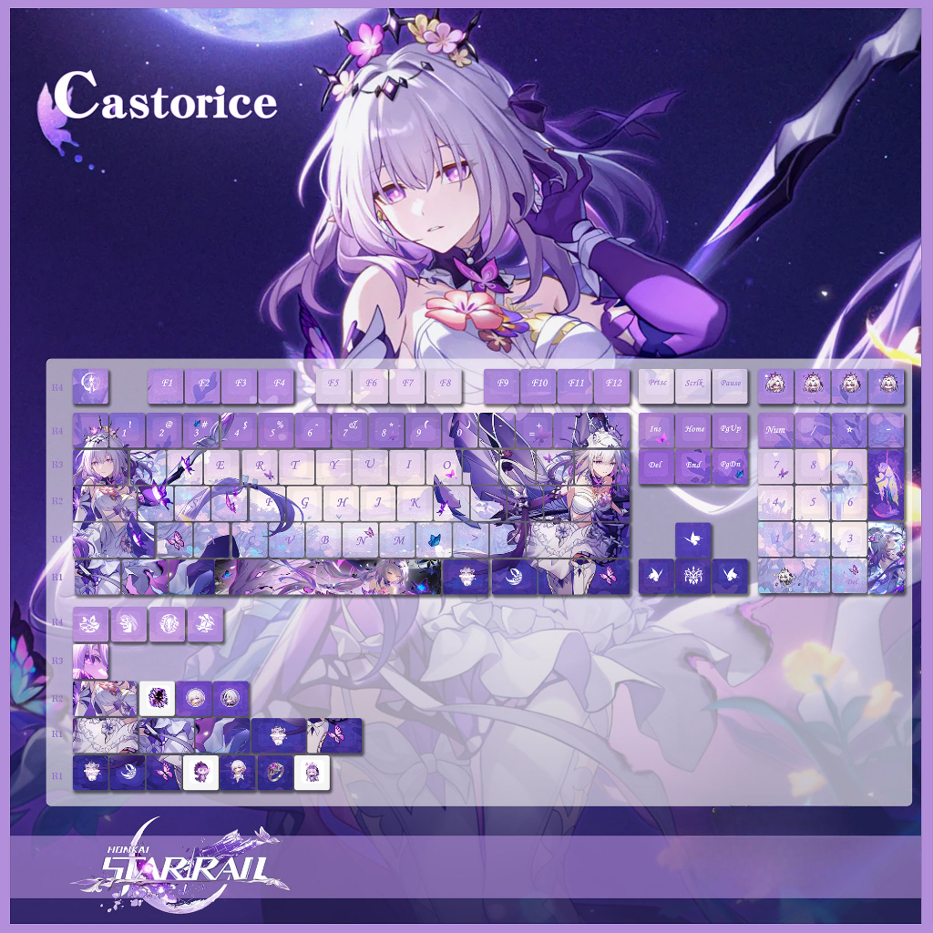 Honkai Keycap: Star Rail Castorice thick PBT through led in dyesub 5 ...