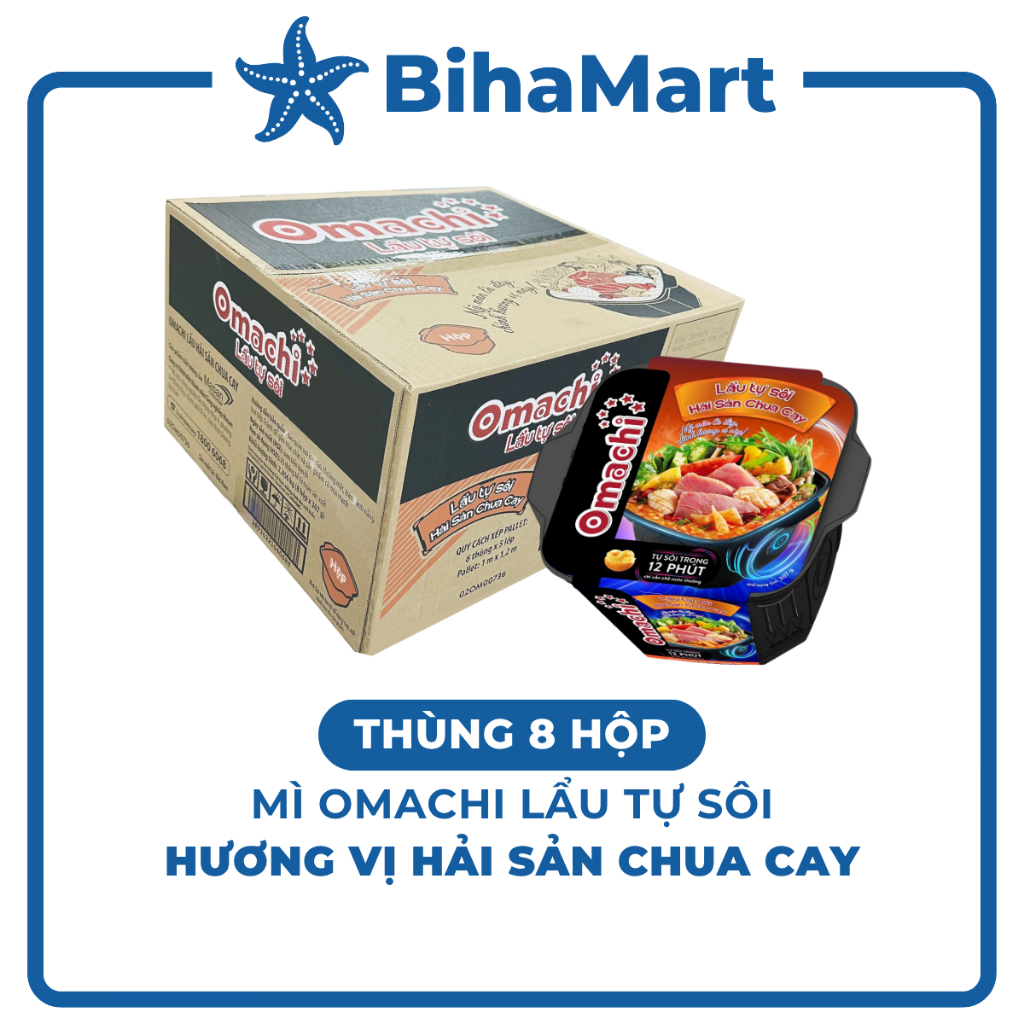 [BOX OF 8 BOXES]-MASAN- Omachi self-boiling hot pot noodles Spicy and ...
