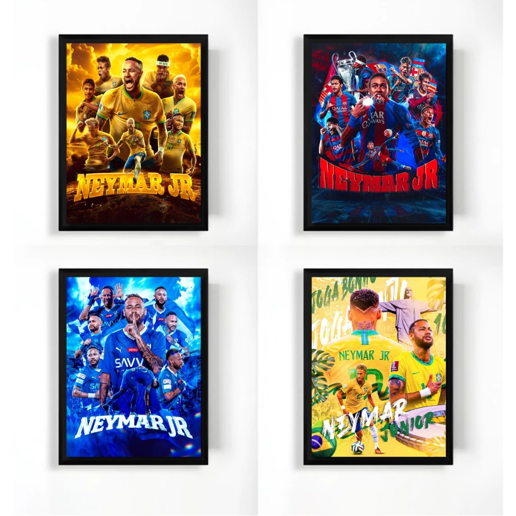 Neymar Football Player Desktop Poster Photo Frame in Many Sizes Can Be ...