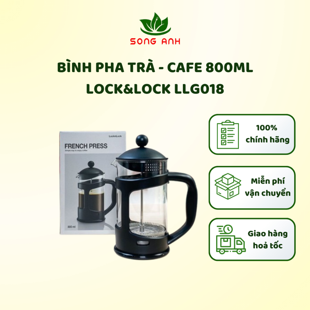 French Press LocknLock tea and coffee maker 800ml LLG018 | Shopee Malaysia