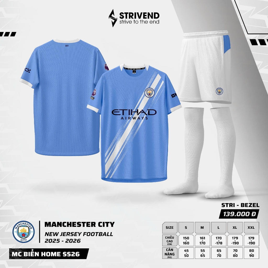 Man City blue home kit 2026 white pants Stivend26 | Shopee Malaysia