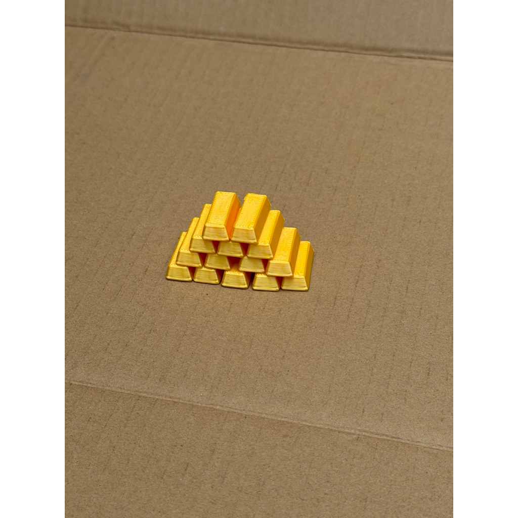 Set of 50 3D printed gold block models, miniature landscape decoration ...