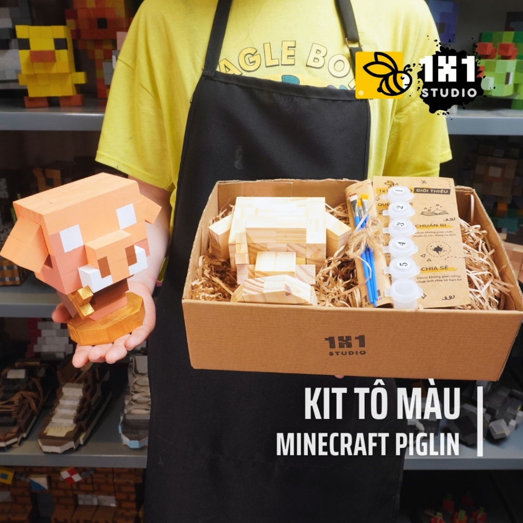 Minecraft Piglin Wooden Model Coloring Kit (DIY) | Shopee Malaysia