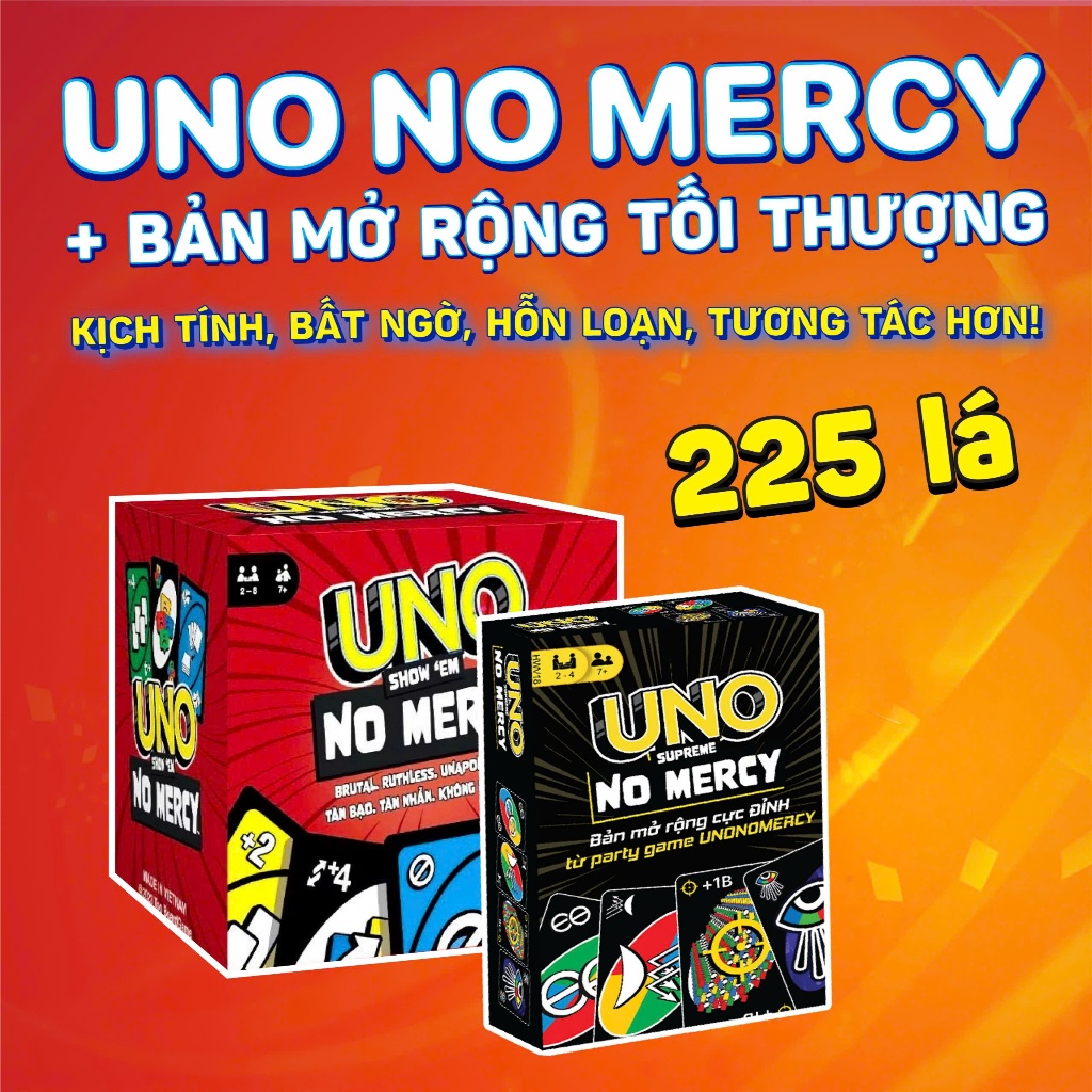 Supreme No Mercy Uno Game Set with 225 upgraded game cards | Shopee ...