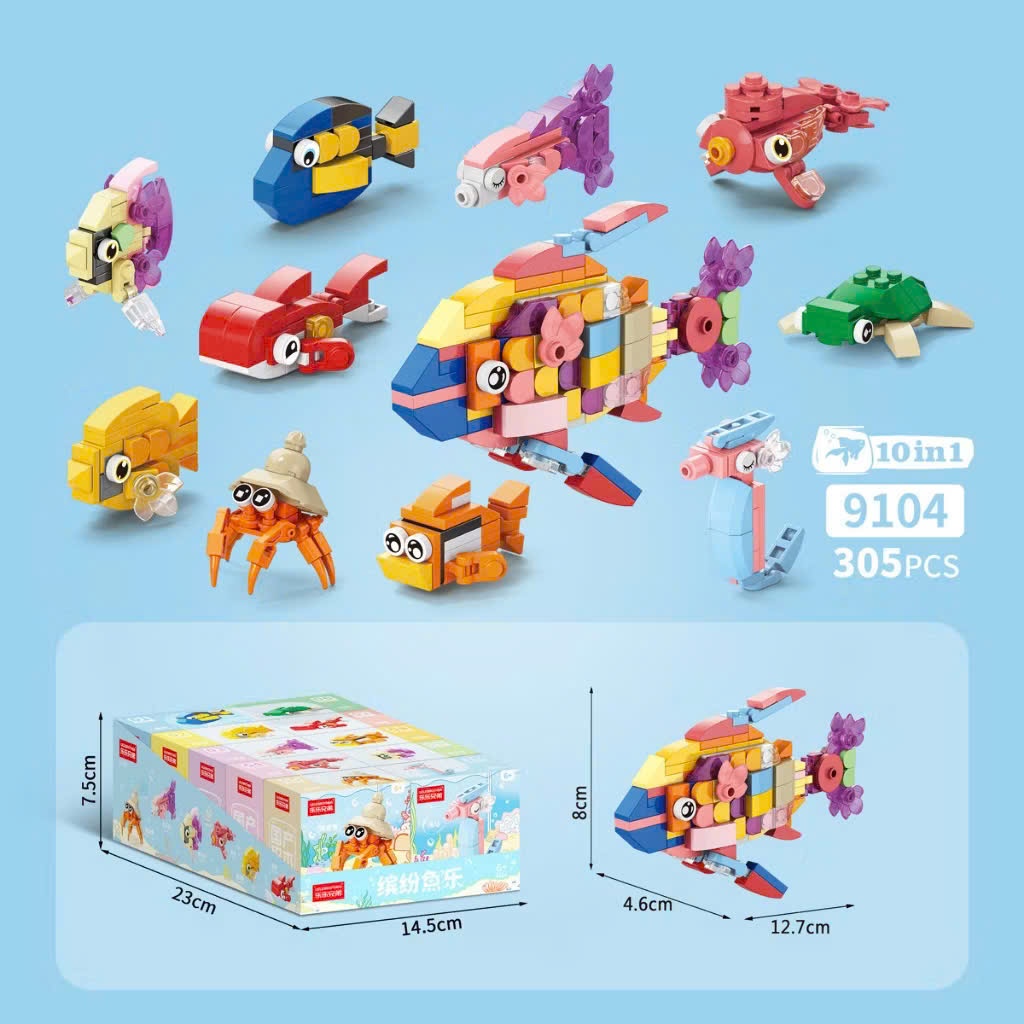 Set of 10 Mini 3D Assembling Toy Models Lovely Ocean Animals for ...