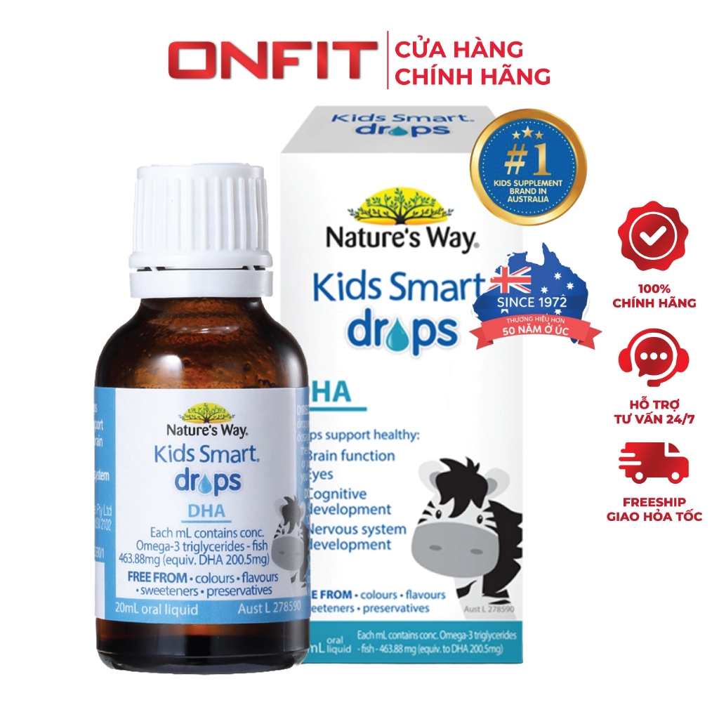 Nature's Way Kids Smart Drops DHA Supplement Syrup (20ML) Supports Baby ...