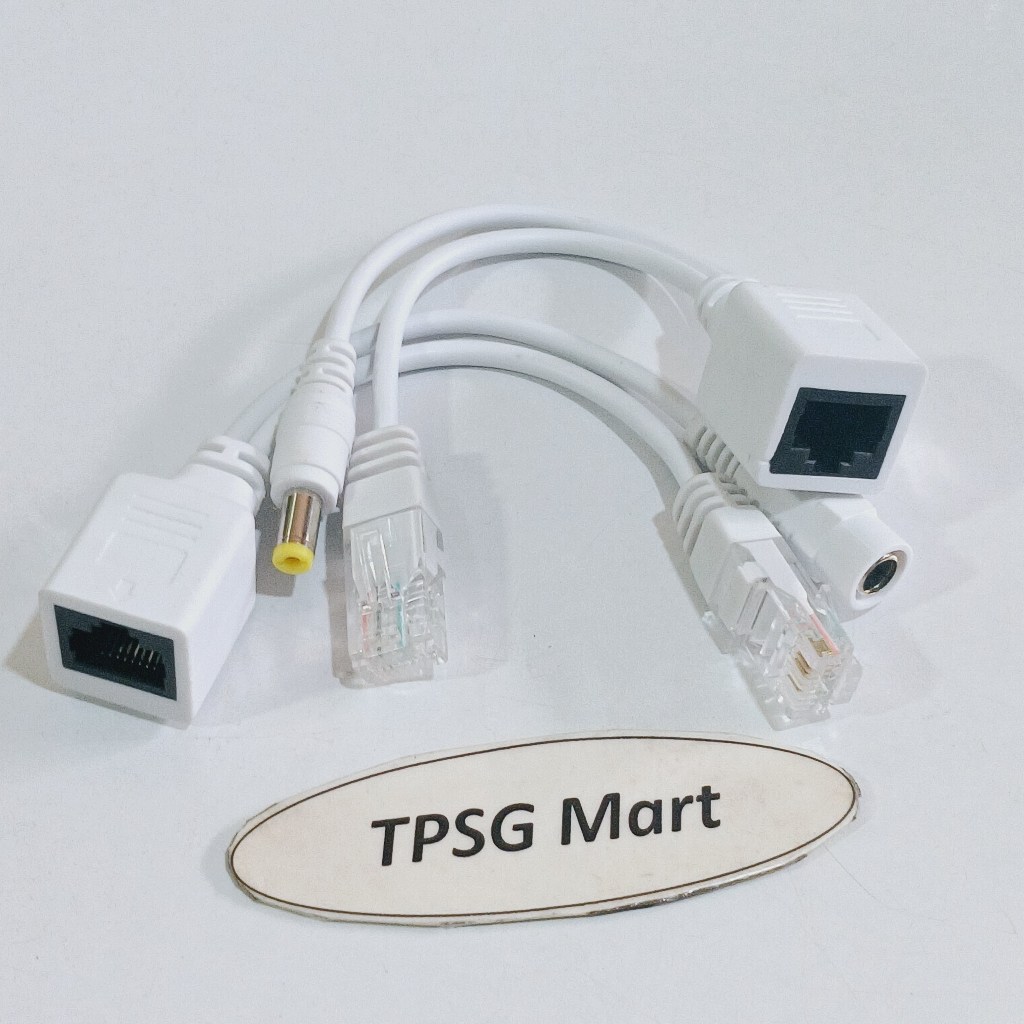 POE cable set to transfer power and passive network cable signal for IP ...