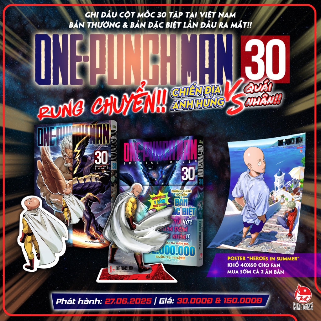 One Punch Man Combo Comic Volume 30 (Regular + Special) + Poster + Tube ...