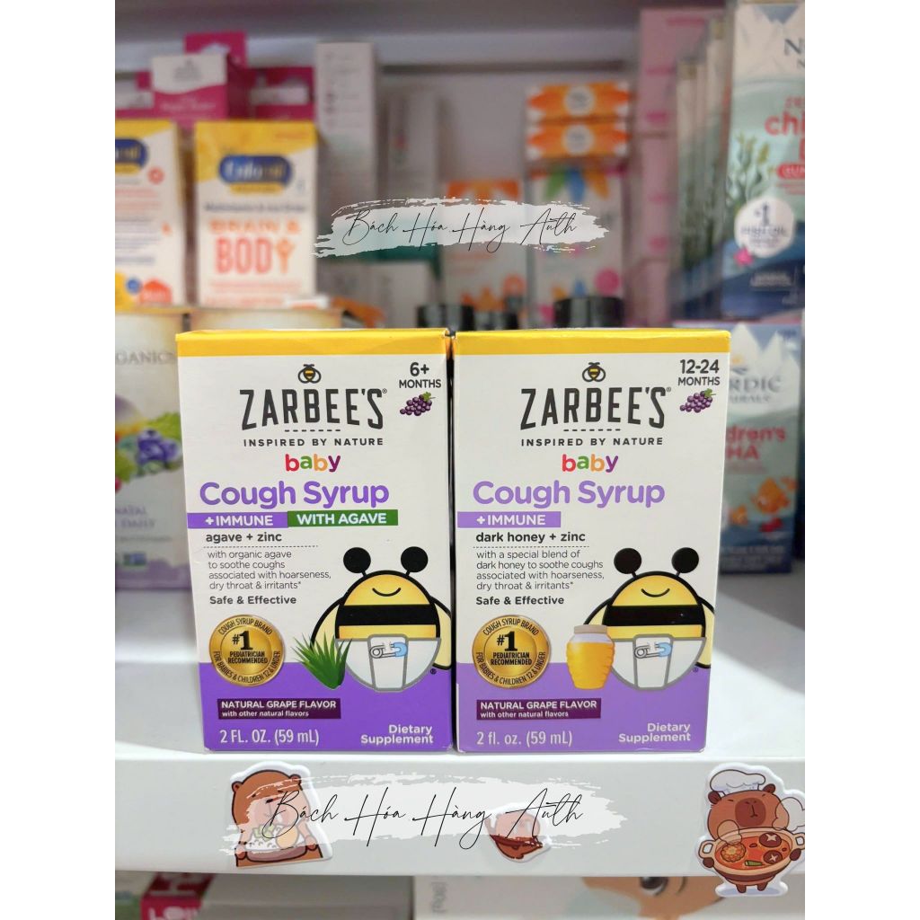 [American products] Zarbee's Baby Cough Syrup + Immune Cough Syrup Safe ...