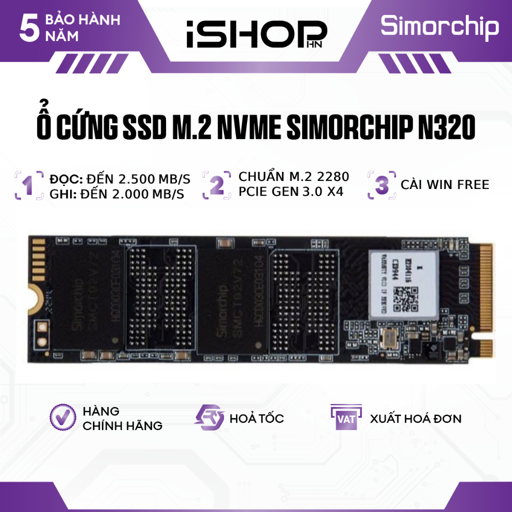 SIMORCHIP N320 M2 NVMe SSD Hard Drive 256GB/512GB/1TB – PCIe Gen 3x4 ...