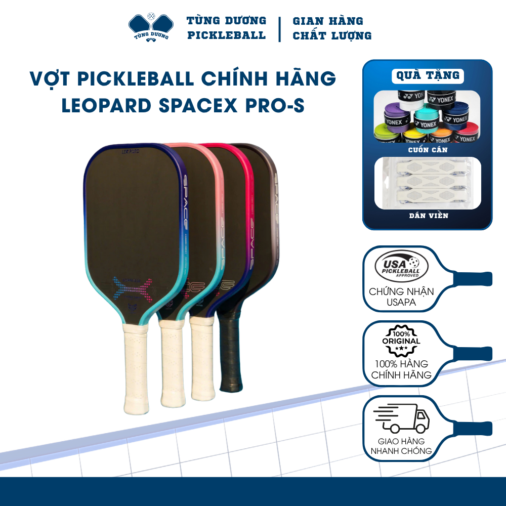 Genuine LEOPARD Space X Pro-S 16mm Pickleball Racket | Toray Carbon ...