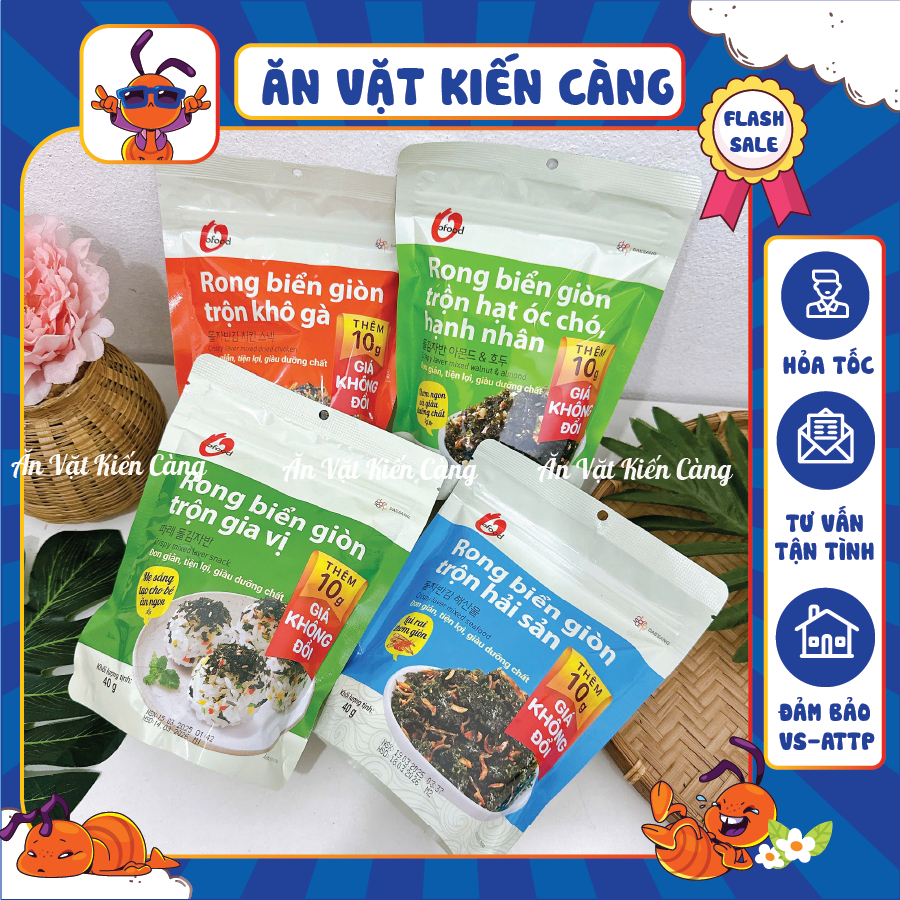 O’Food Crispy Seaweed Mixed with 4 Flavors 40g Pack, Seaweed Used to ...